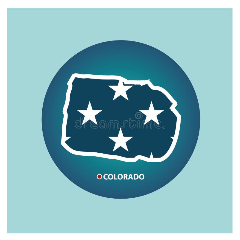 Map of Colorado State. Vector Illustration Decorative Design Stock ...