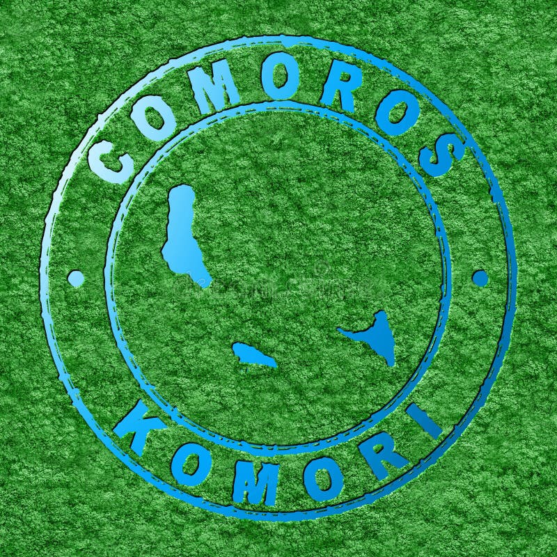 Map of Comoros, Forest with Water Map Stock Illustration - Illustration ...