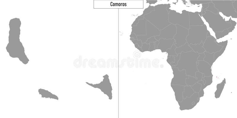 Map of Comoros and Location on Africa Map Stock Vector - Illustration ...