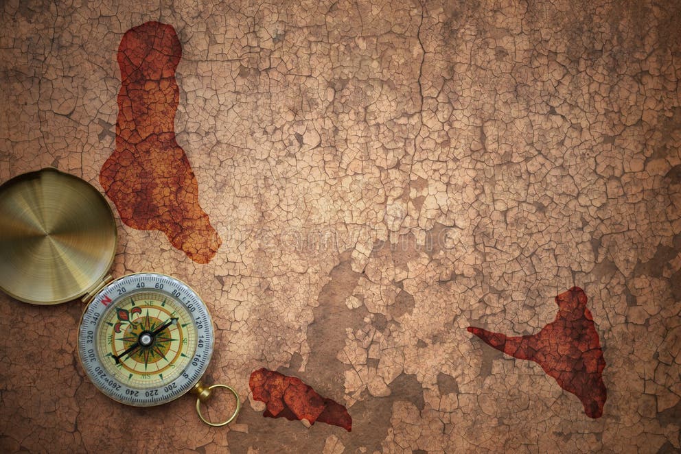 Map of Comoros on a Old Vintage Crack Paper Stock Photo - Image of ...