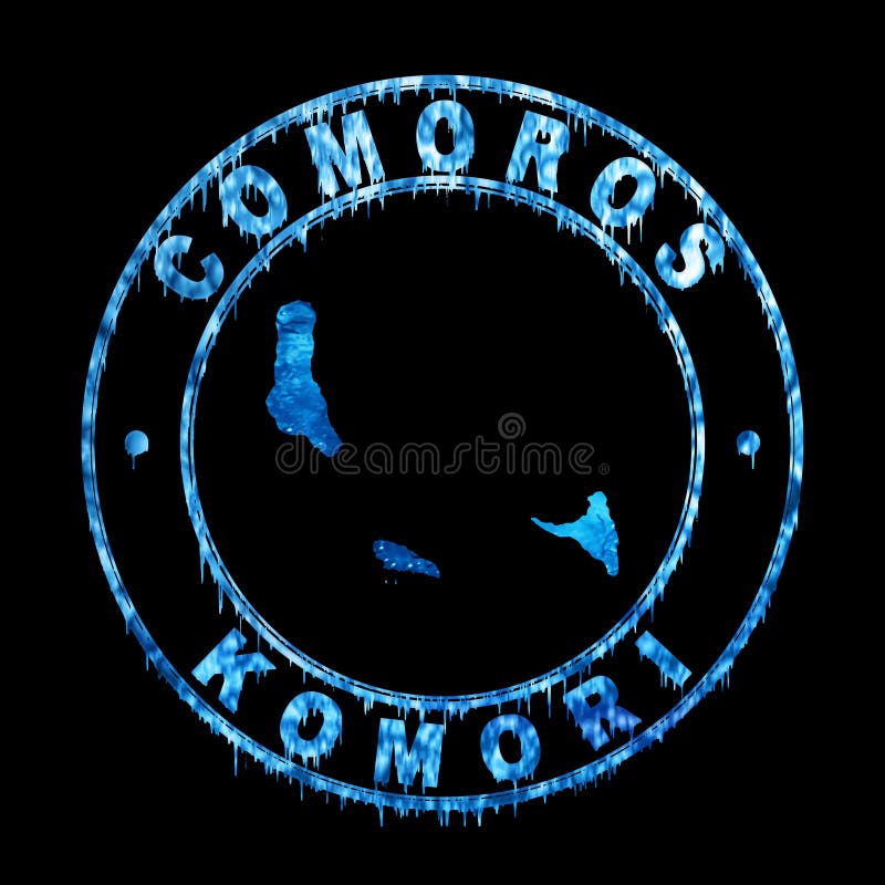 Map of Comoros Water Concept Stock Illustration - Illustration of ...