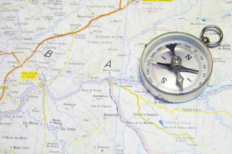 Map and compass stock image. Image of vacations, paper - 1131175