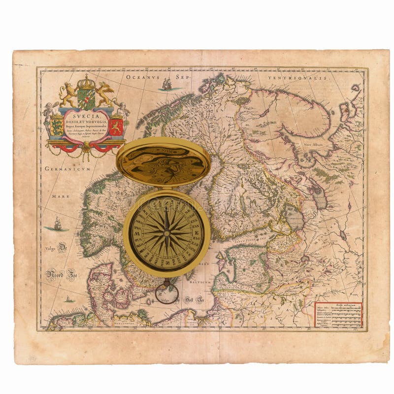 Map and compass stock image. Image of cover, sweden, paper - 13274177