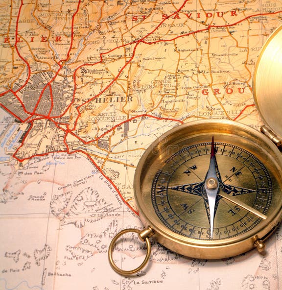 Map and compass stock image. Image of channel, north, compass - 1631989