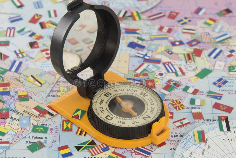 Map and compass stock photo. Image of decoration, route - 62944566