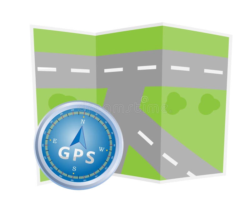 Map and compass icon stock vector. Illustration of isolated - 19553501