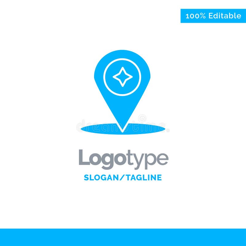Map, Compass, Navigation, Location Blue Solid Logo Template. Place for ...