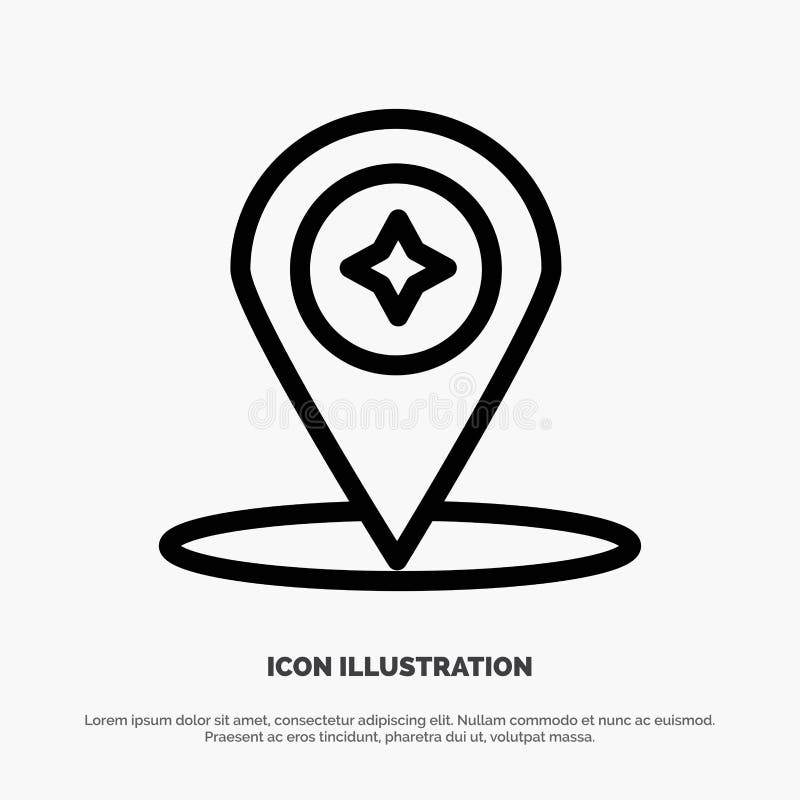 Map, Compass, Navigation, Location Line Icon Vector Stock Vector ...