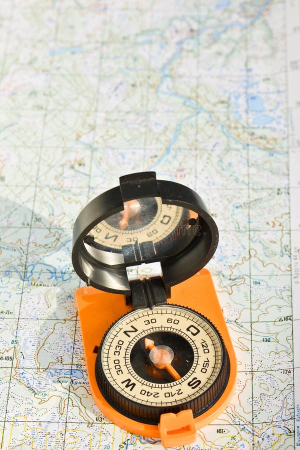 Map with compass. stock photo. Image of longitude, geography - 82160028