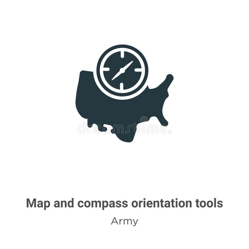 Map and Compass Orientation Tools Icon in Trendy Design Style. Map and ...