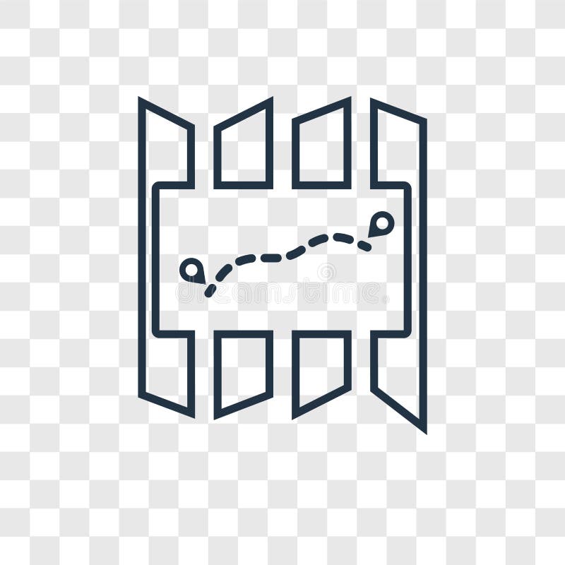 Map Concept Vector Linear Icon Isolated on Transparent Background, Map ...