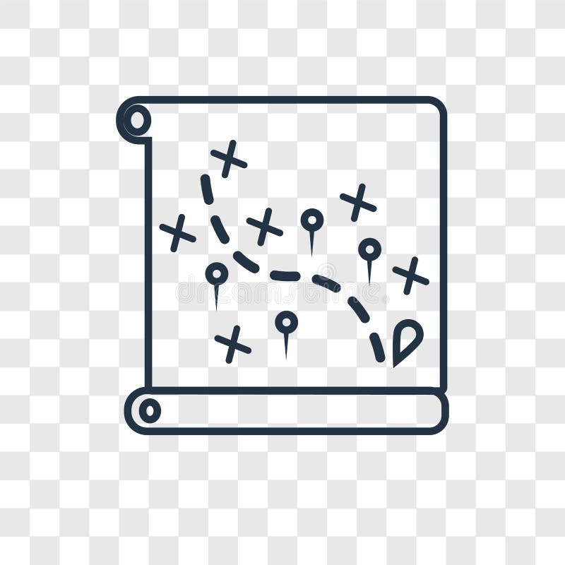 Map Concept Vector Linear Icon Isolated on Transparent Background, Map ...