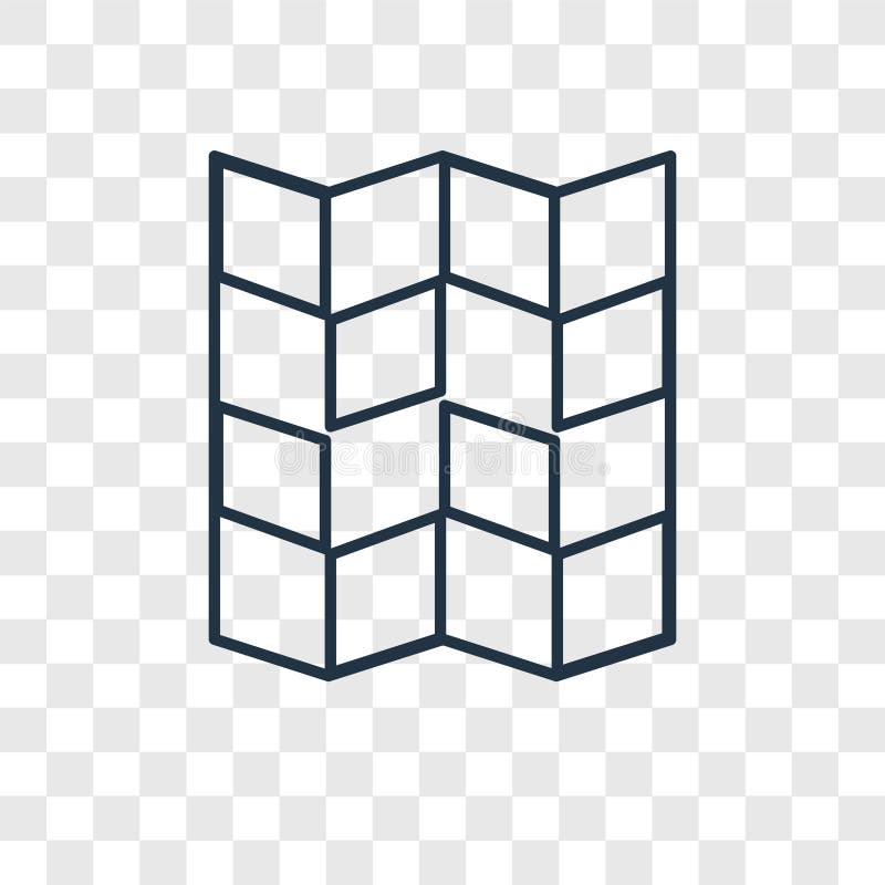 Map Concept Vector Linear Icon Isolated on Transparent Background, Map ...