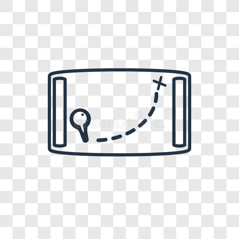 Map Concept Vector Linear Icon Isolated on Transparent Background, Map ...