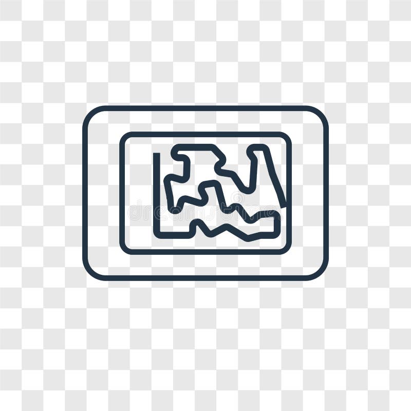 Map Concept Vector Linear Icon Isolated on Transparent Background, Map ...