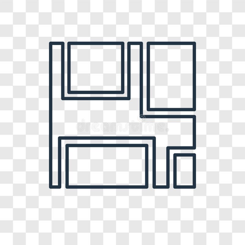 Map Concept Vector Linear Icon Isolated on Transparent Background, Map ...