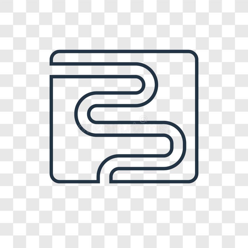 Map Concept Vector Linear Icon Isolated on Transparent Background, Map ...