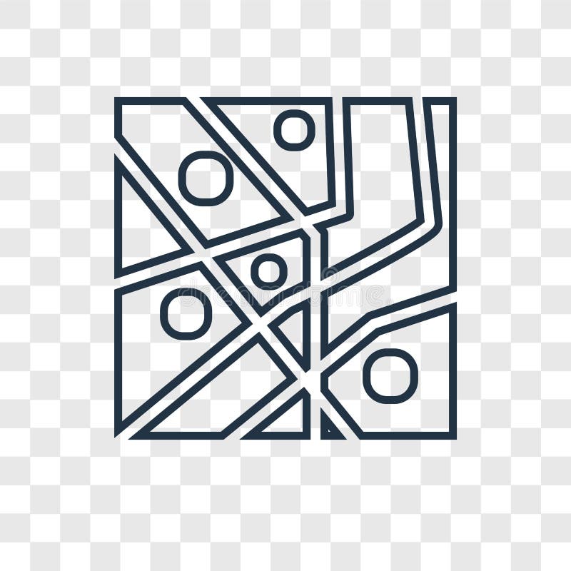 Map Concept Vector Linear Icon Isolated on Transparent Background, Map ...