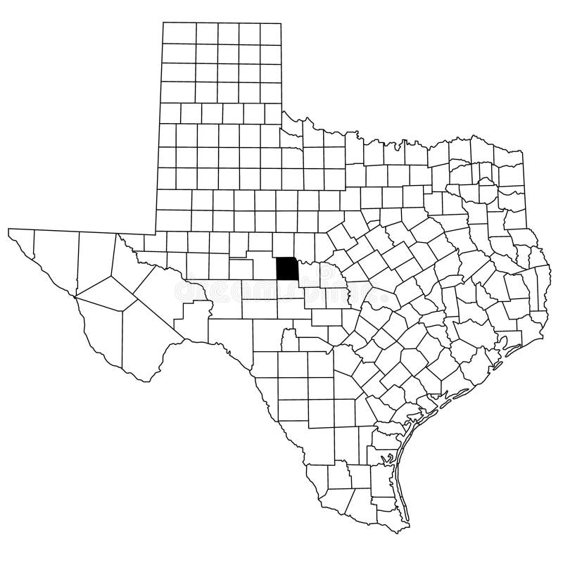 Map of Concho County in Texas State on White Background. Single County ...