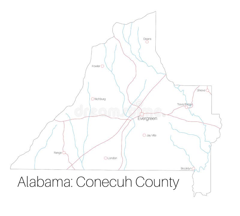 Alabama: Conecuh County stock vector. Illustration of wind - 90488455