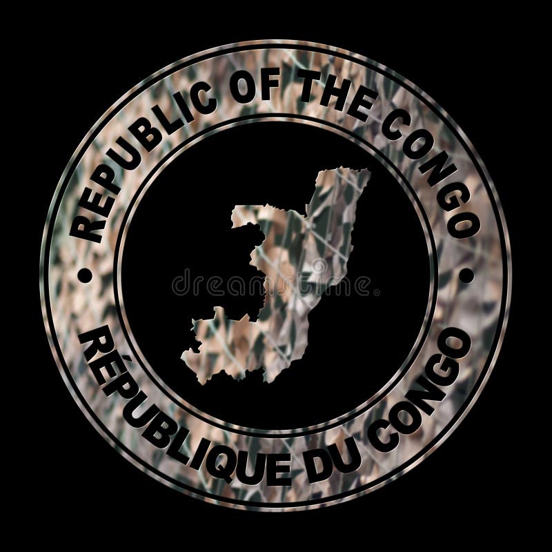 Map of Congo, Military Stamp Stock Illustration - Illustration of pride ...