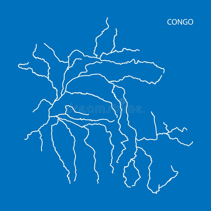 Map of Congo River Drainage Basin. Simple Thin Outline Vector ... Map of Congo River Drainage Basin. Simple Thin Outline Vector ...