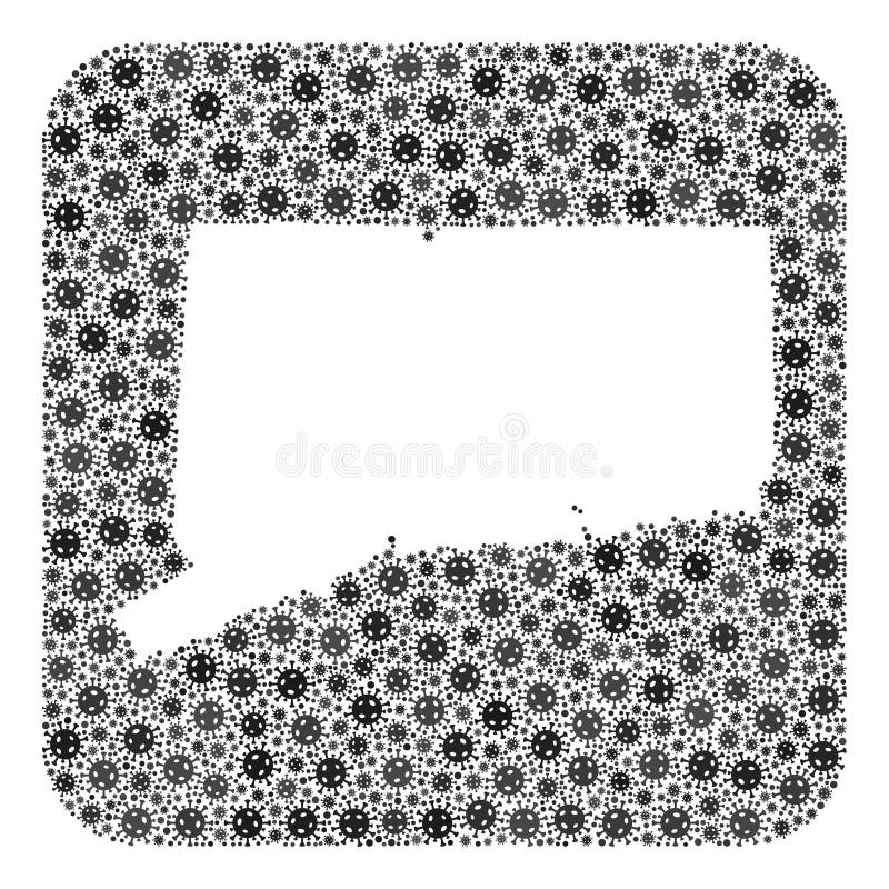 Map of Connecticut State - SARS Virus Collage with Hole Stock ...