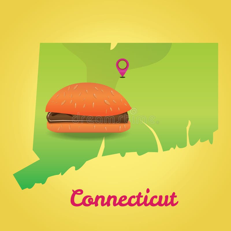 Map of Connecticut State. Vector Illustration Decorative Design Stock ...