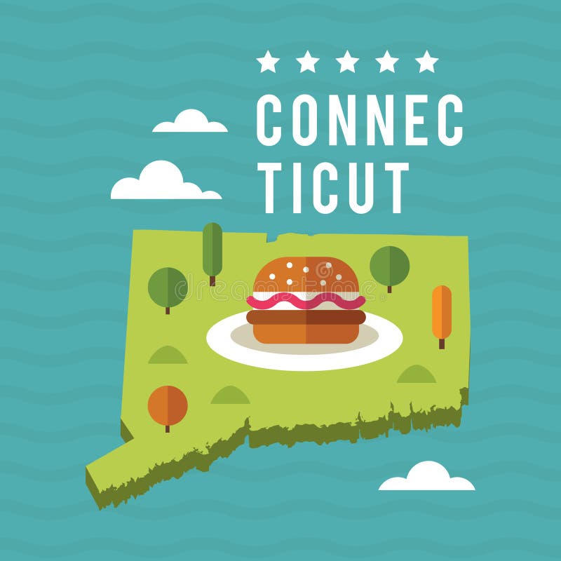 Map of Connecticut State. Vector Illustration Decorative Design Stock ...