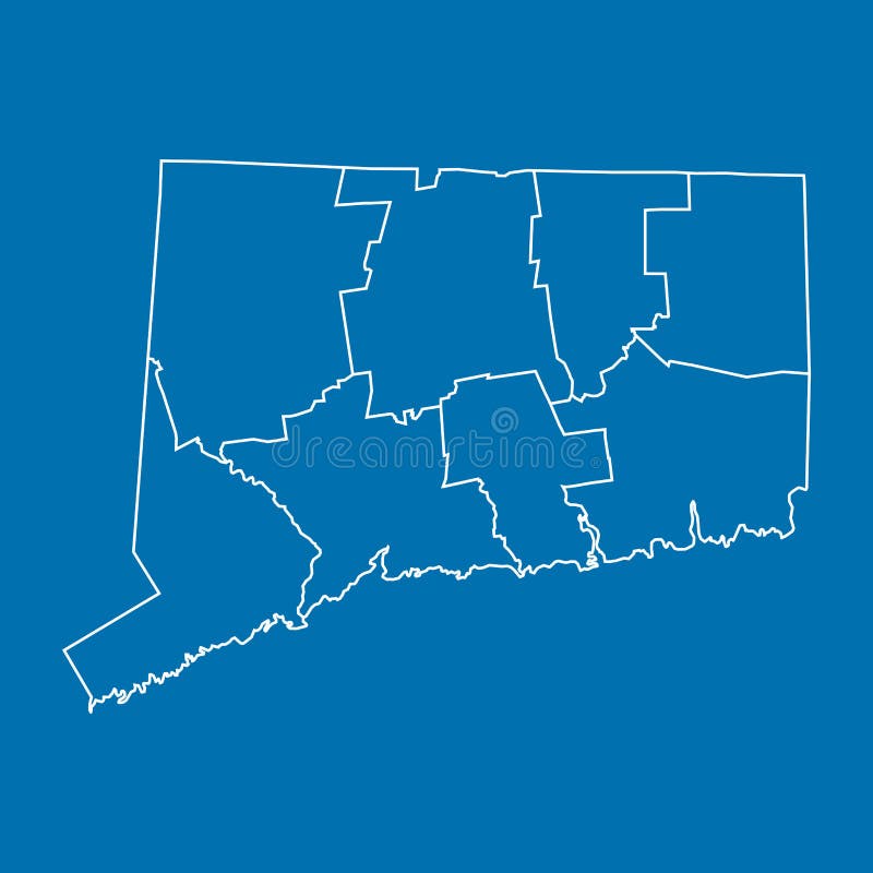 Map of the Connecticut stock vector. Illustration of america - 204770376