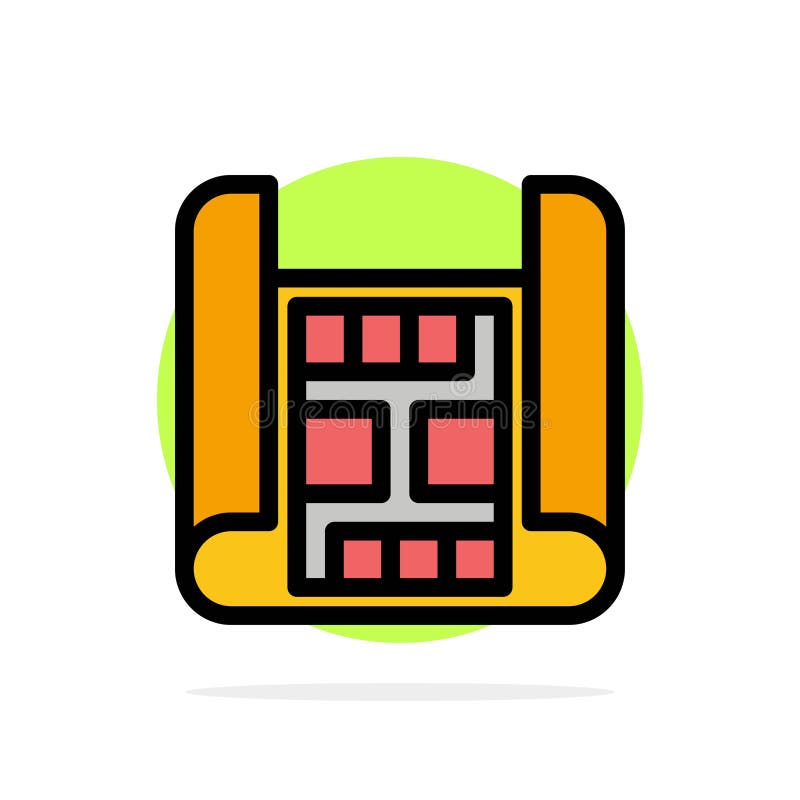 Map, Construction, Building Abstract Circle Background Flat Color Icon ...