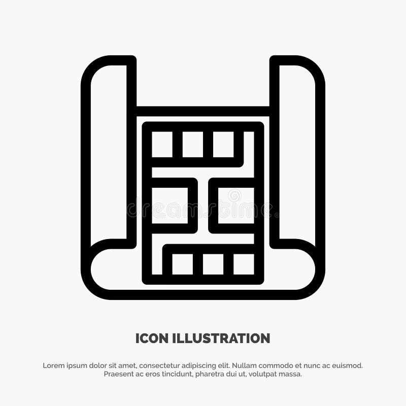 Map, Construction, Building Line Icon Vector Stock Vector ...