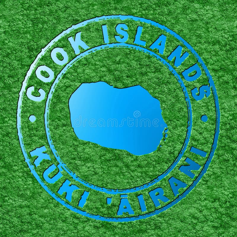 Map of Cook Islands, Forest with Water Map Stock Illustration ...