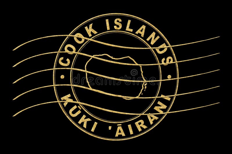 Map of Cook Islands, Postal Passport Stamp, Travel Stamp Stock ...