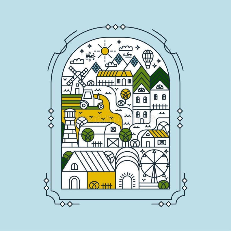 Map Countryside Field stock vector. Illustration of design - 275102531