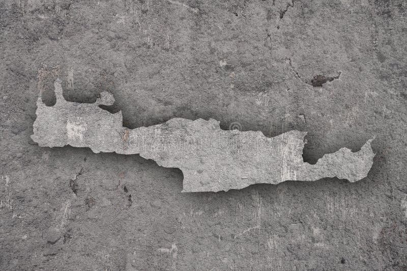 Map of Crete on Weathered Concrete Stock Image - Image of stone, symbol ...