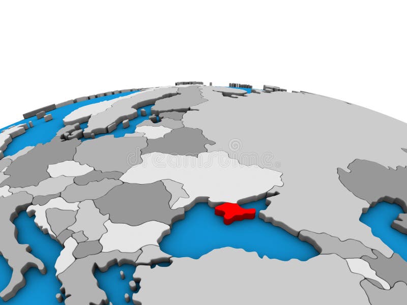 Map of Crimea on 3D globe stock illustration. Illustration of crimean ...
