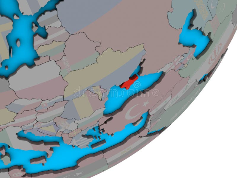 Map of Crimea with Flag on Globe Stock Illustration - Illustration of ...