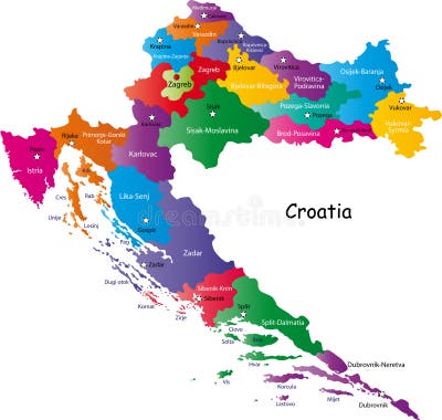 Croatia Vector Map Illustration Stock Illustrations – 3,822 Croatia ...