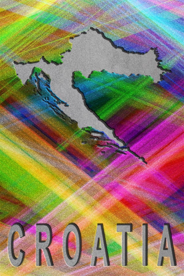 Map of Croatia, Colorful Background Stock Illustration - Illustration ...