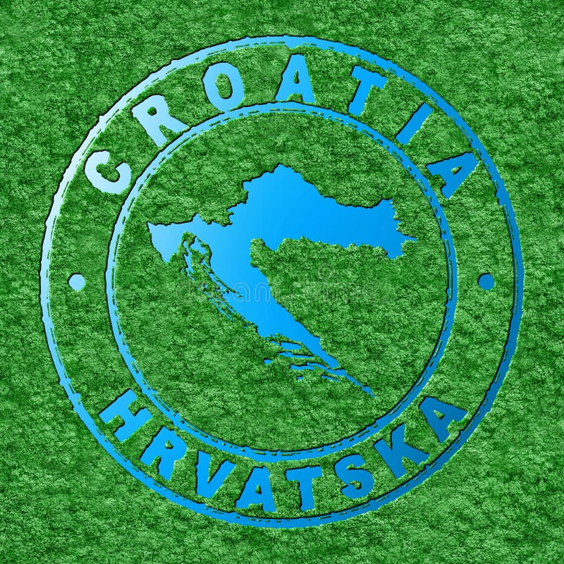 Map of Croatia, Forest with Water Map Stock Illustration - Illustration ...