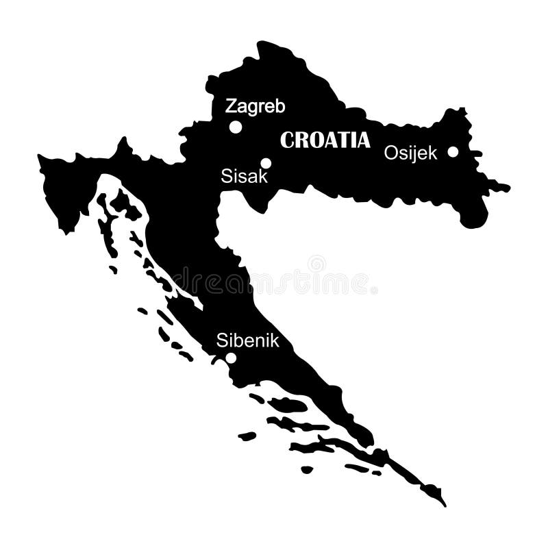 Map of Croatia stock vector. Illustration of administrative - 303149520