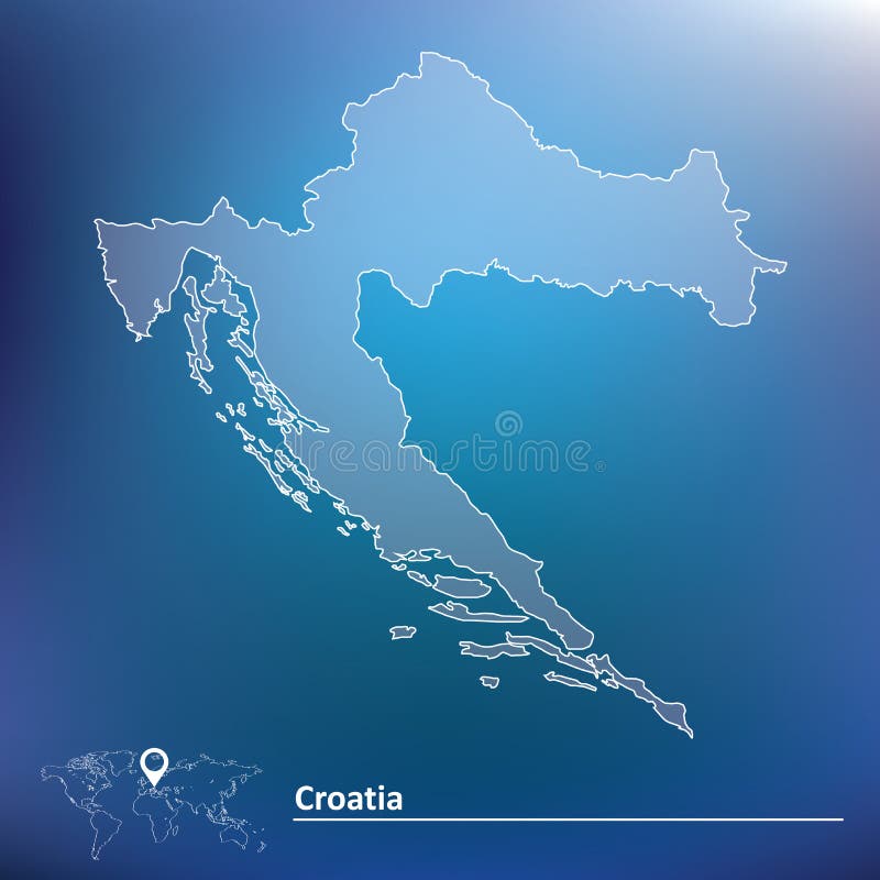 Map of Croatia stock vector. Illustration of white, symbol - 125149306