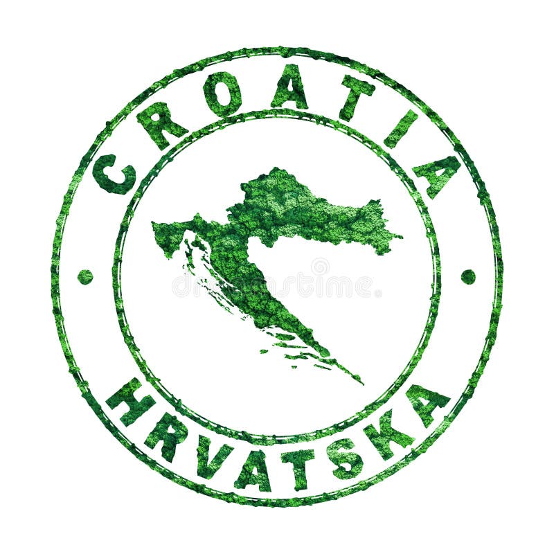 Map of Croatia, Postal Stamp, Sustainable Development, CO2 Emission ...