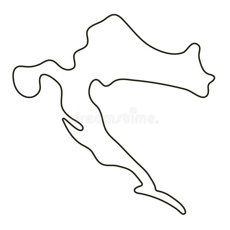 Map of Croatia. Simple Outline Map Vector Illustration Stock Vector ...