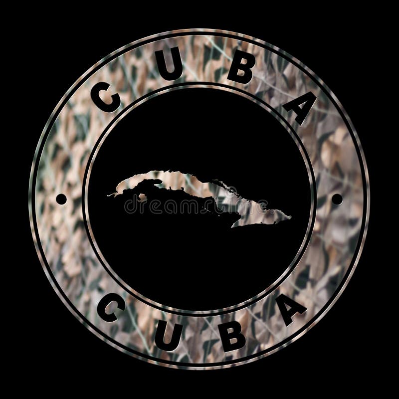 Map of Cuba, Military Stamp Stock Illustration - Illustration of army ...