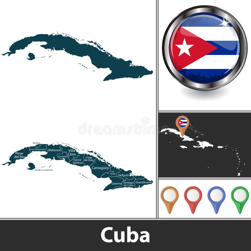 Map of Cuba stock vector. Illustration of flag, vector - 241800768