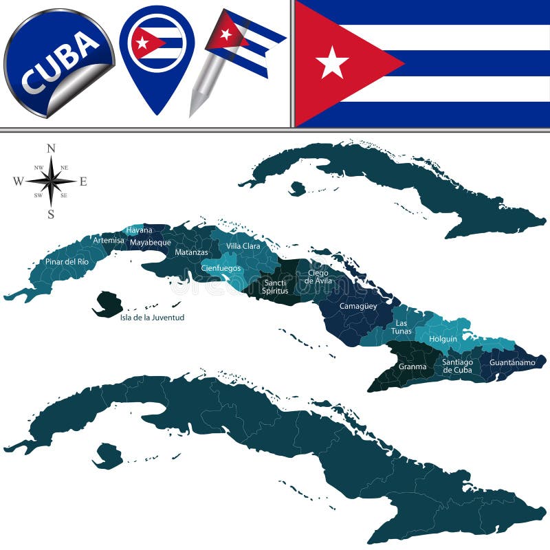 Map of Cuba with Provinces stock vector. Illustration of borders ...