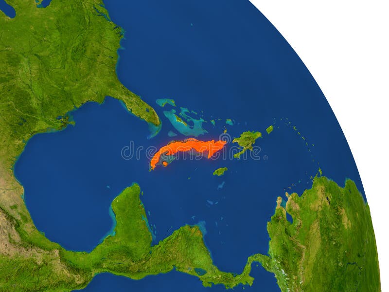 Map of Cuba in red stock illustration. Illustration of republica - 86268530