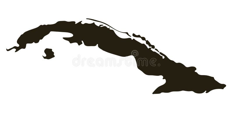 Map of Cuba. Solid Black Map Vector Illustration Stock Vector ...